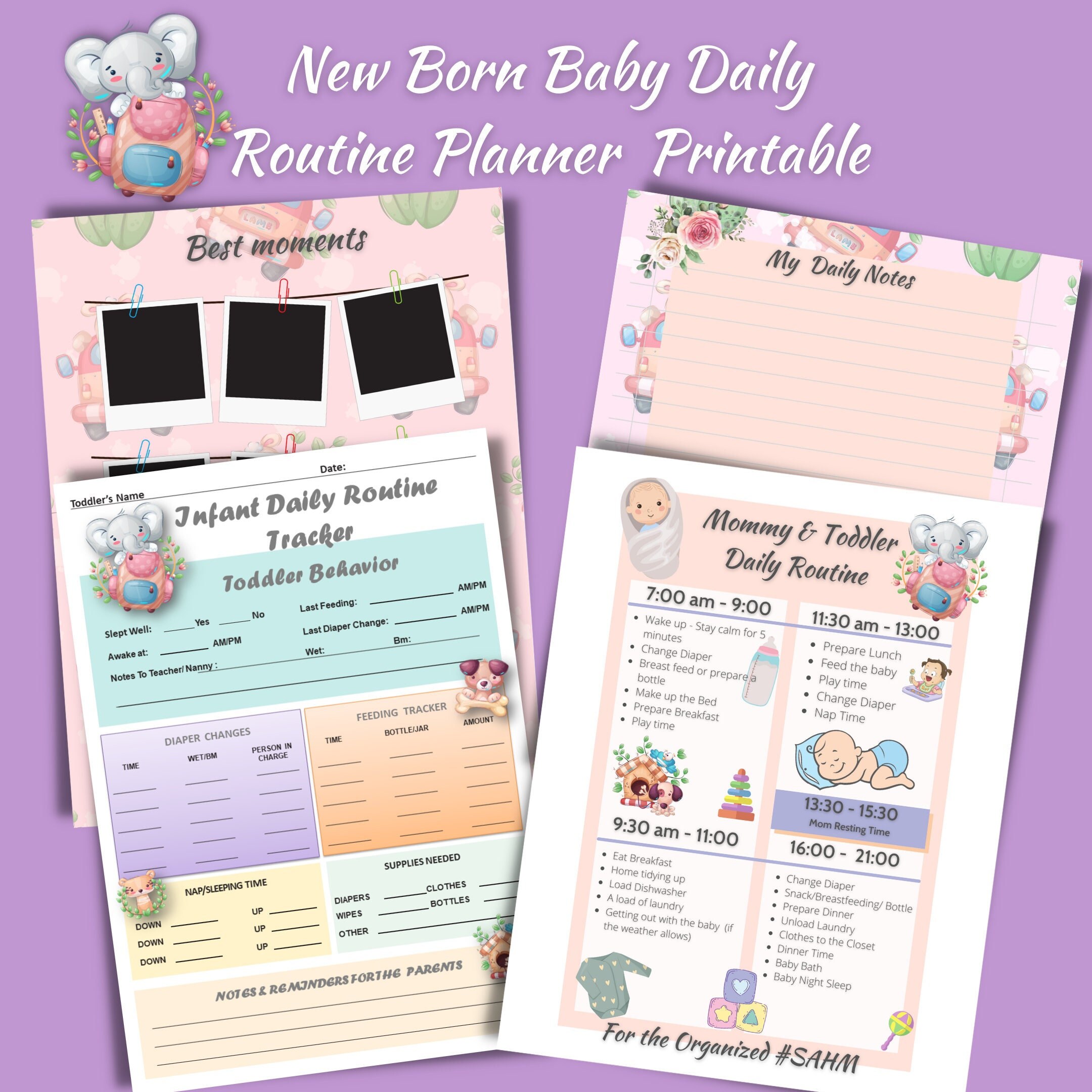 Printable Toddler Daily Routine Planner New Moms & Day Care Schedule ...