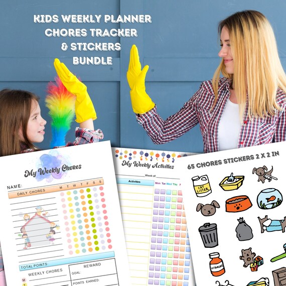 Kids Weekly Activity Planner Printable Chores Tracker and - Etsy