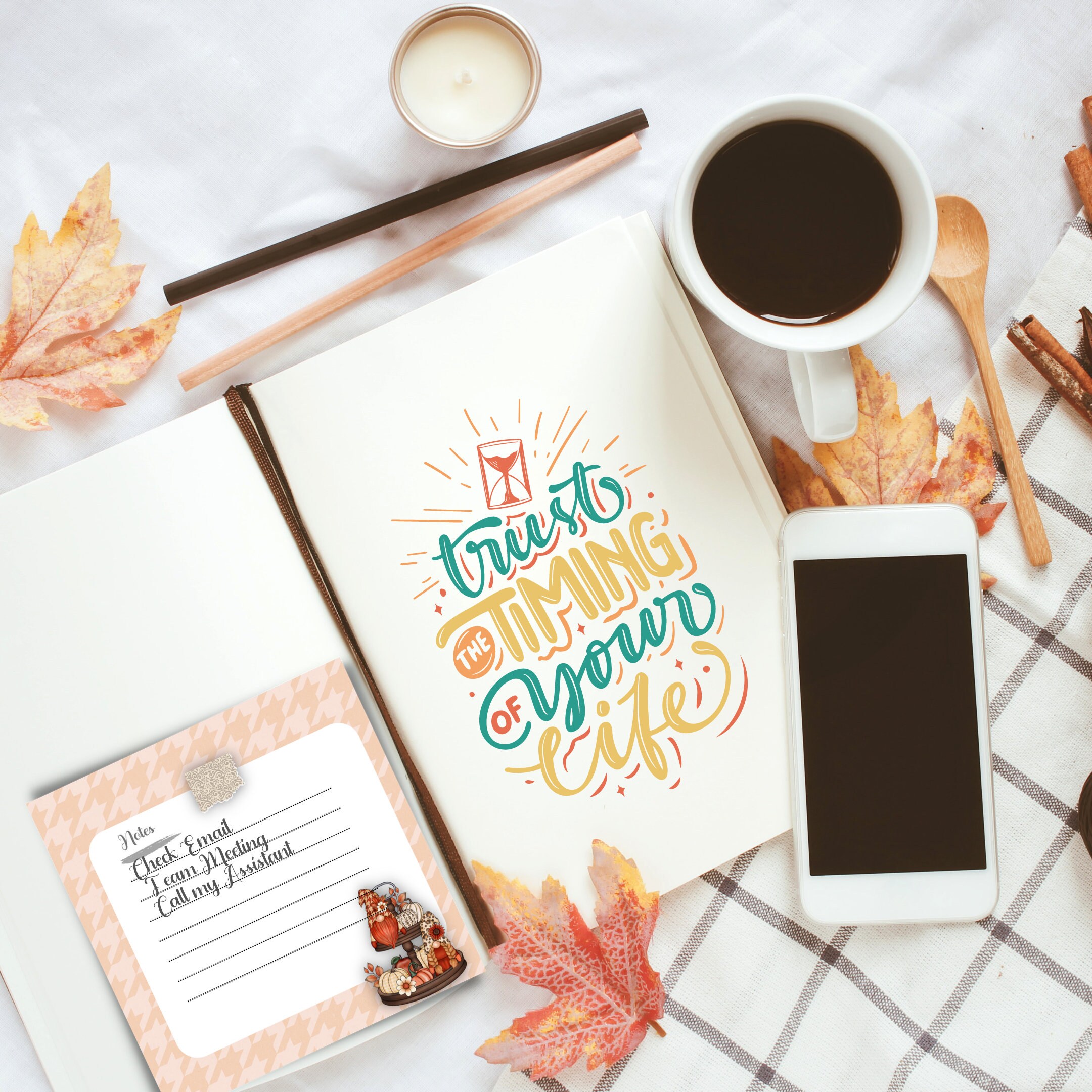 Fall Gnomes Sticky Notes Set Printable PDF - Etsy