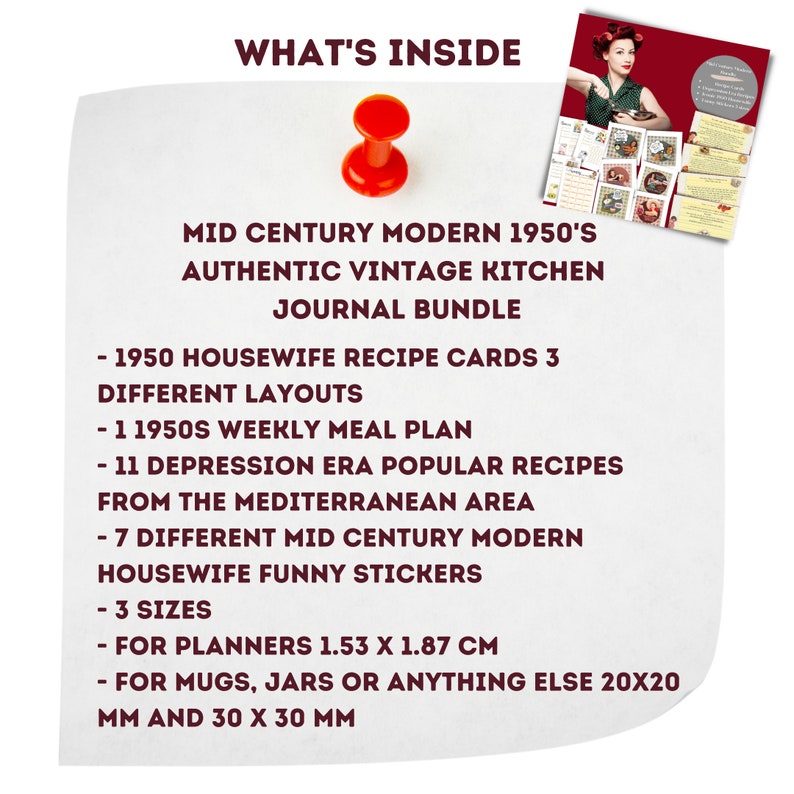 1950 Housewife Mega Bundle Printable | Mid Century Modern Junk Journal ...