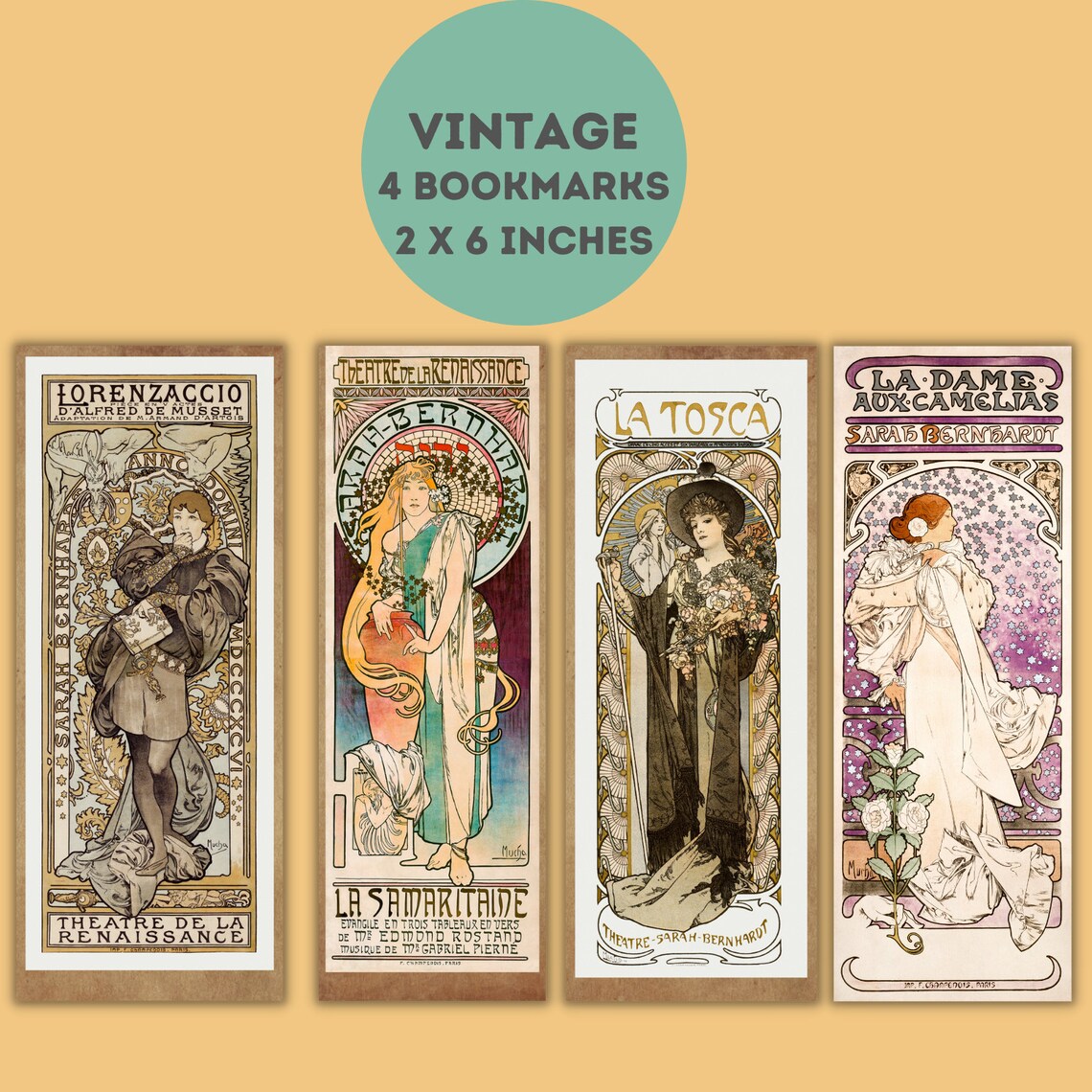 Vintage Bookmarks Printable PDF Antique Printable Bookmarks - Etsy