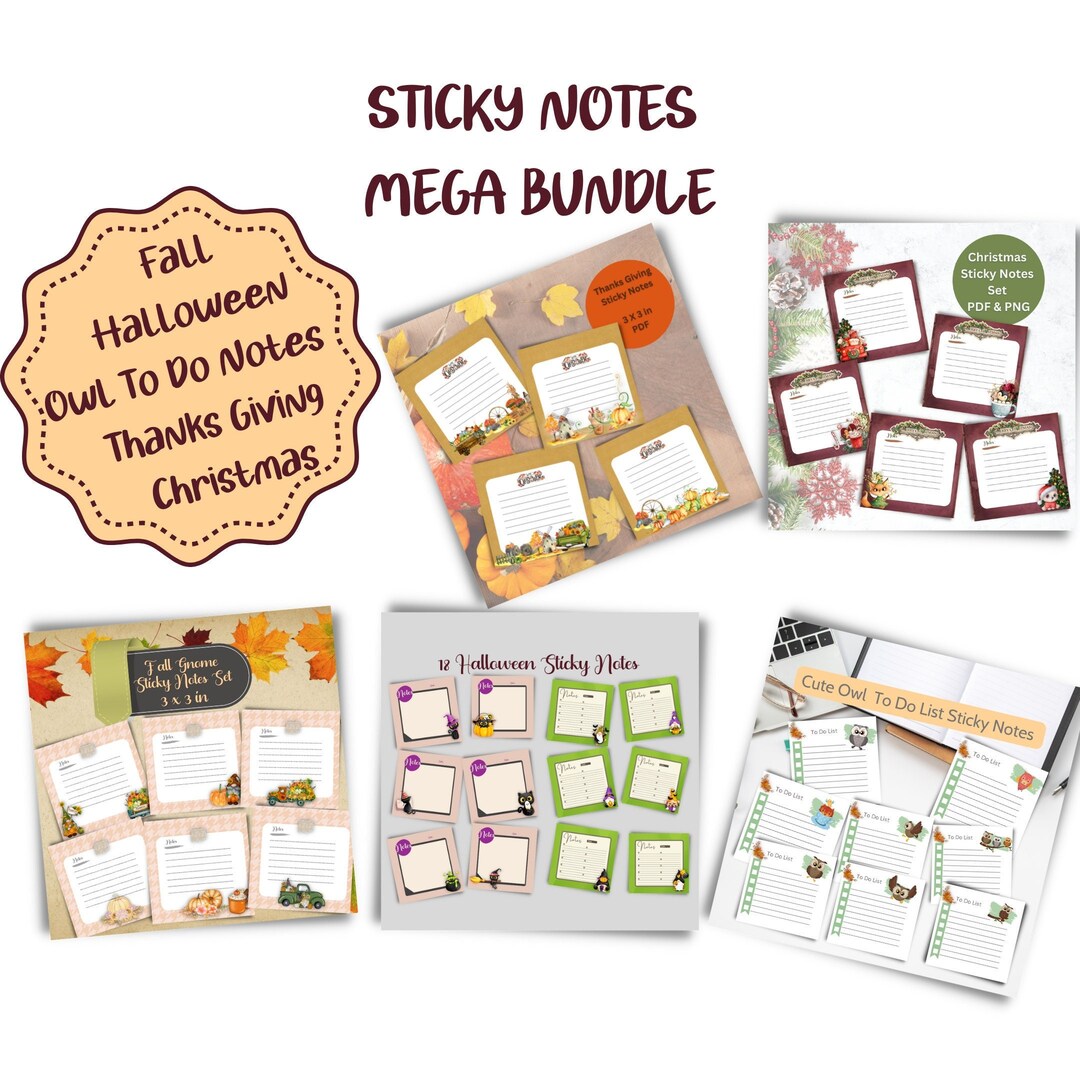 Sticky Notes Mega Bundle | Printable Sticky Notes Set - Etsy