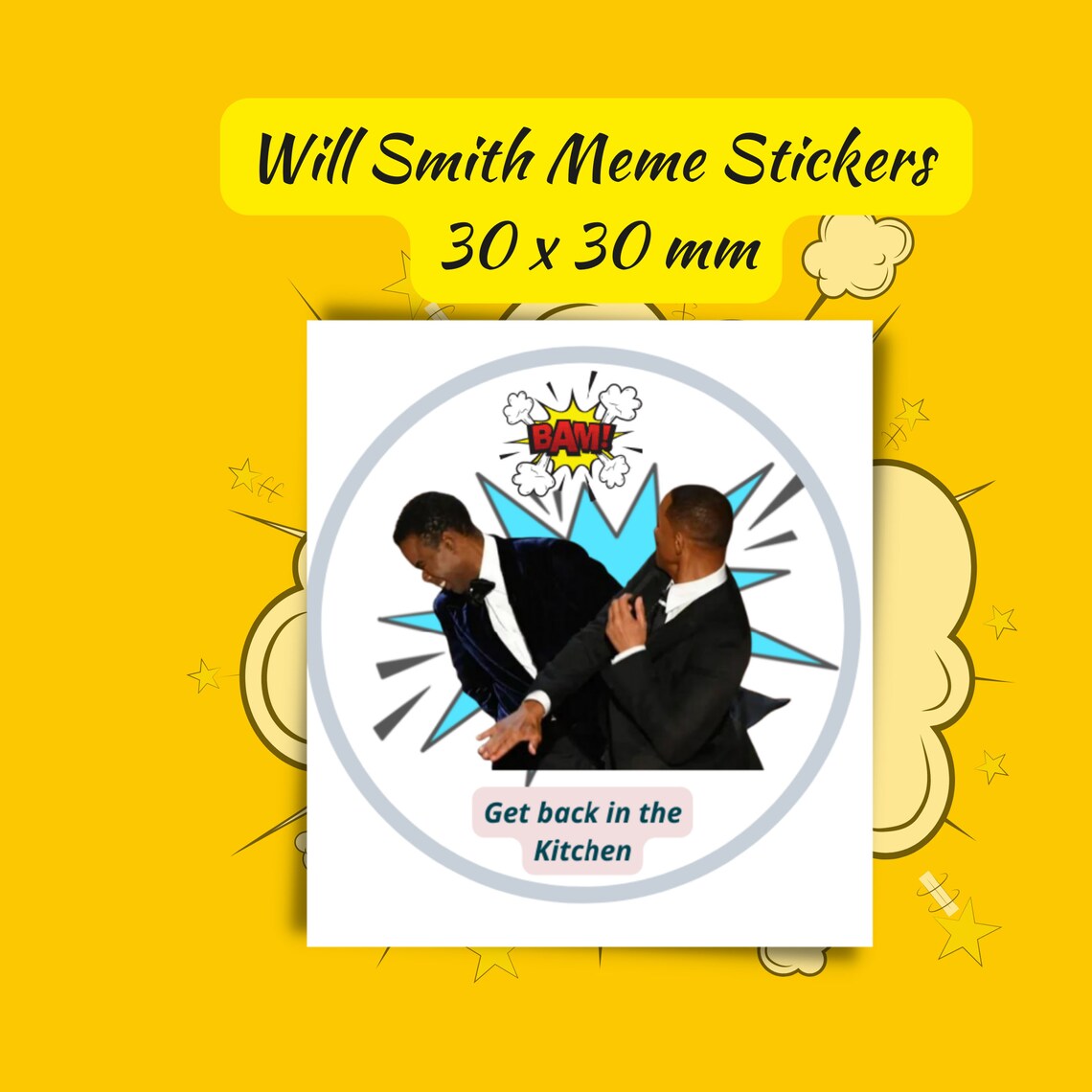 Will Smith Chris Rock PNG Sticker Meme Stickers Will Smith | Etsy