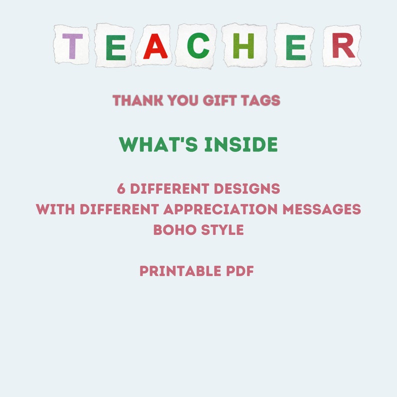 Teacher Appreciation Gift Tags: Printable Thank You Tags for Teachers ...