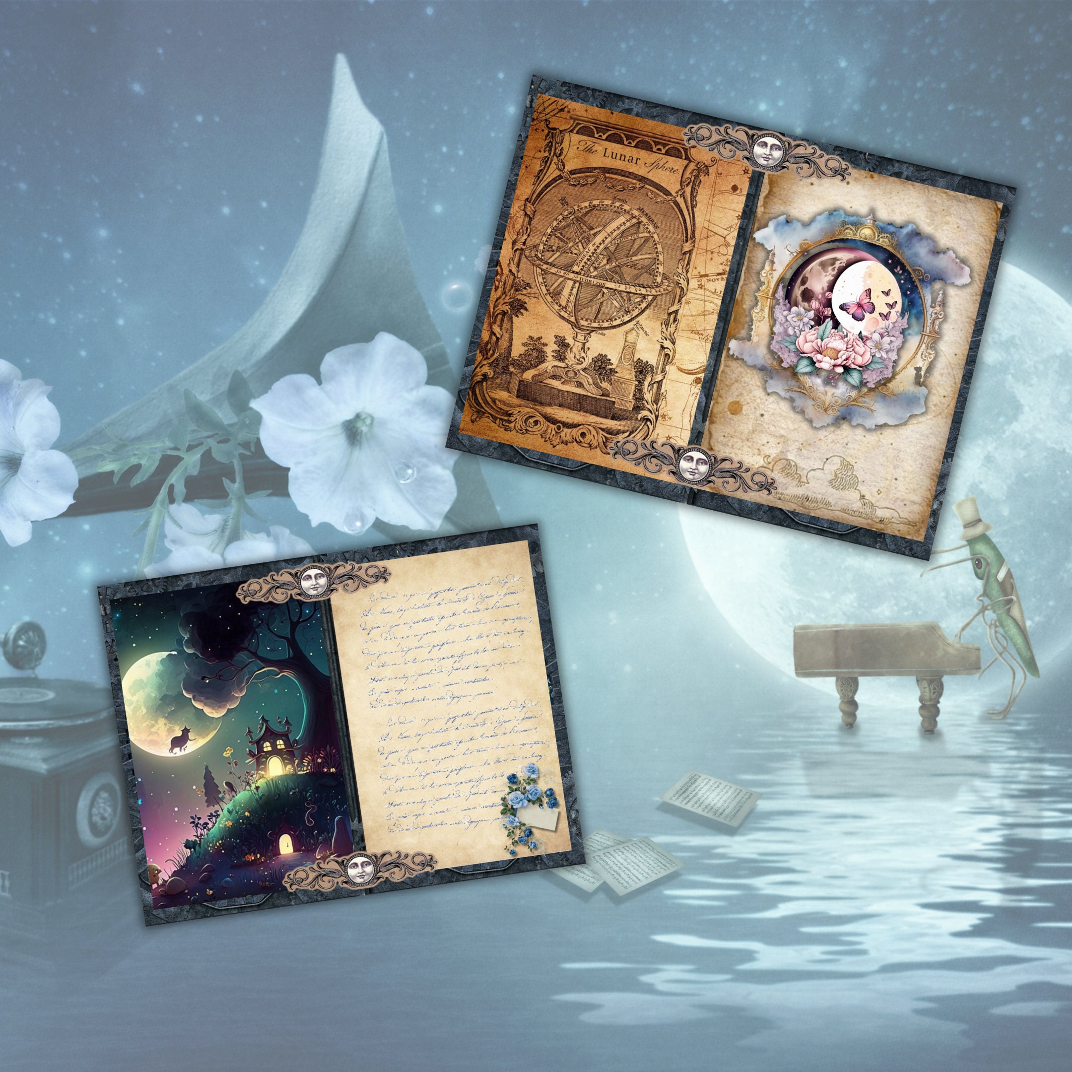 Enchanting Moonlight Junk Journal Kit Printable - Etsy