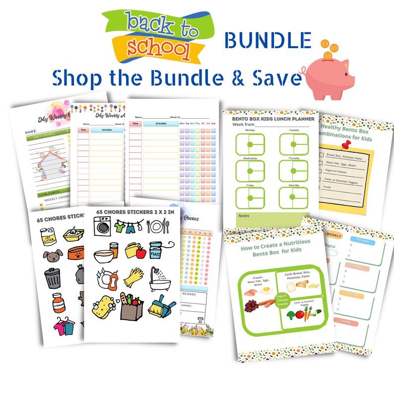 Bento Box Lunch Planner for Kids Bundle Printable - Etsy