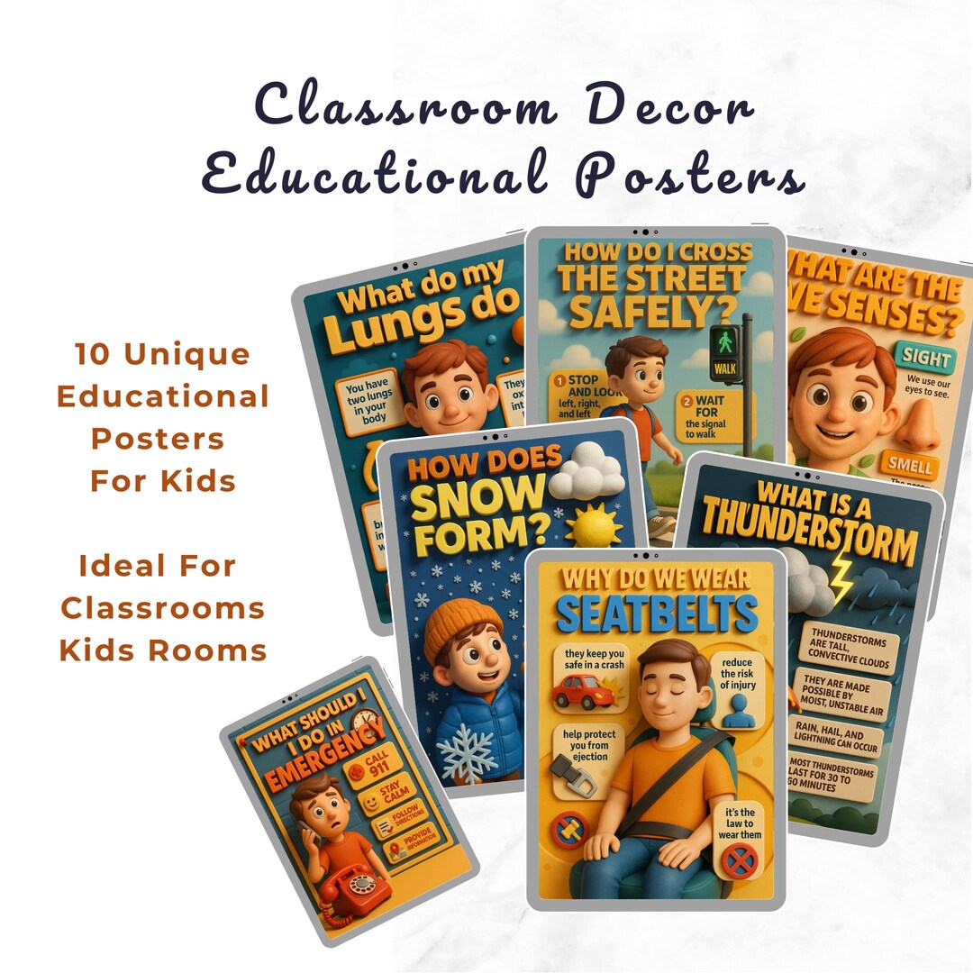 Classroom Decor | 10 Classroom Posters 3D Printable PDF - Etsy