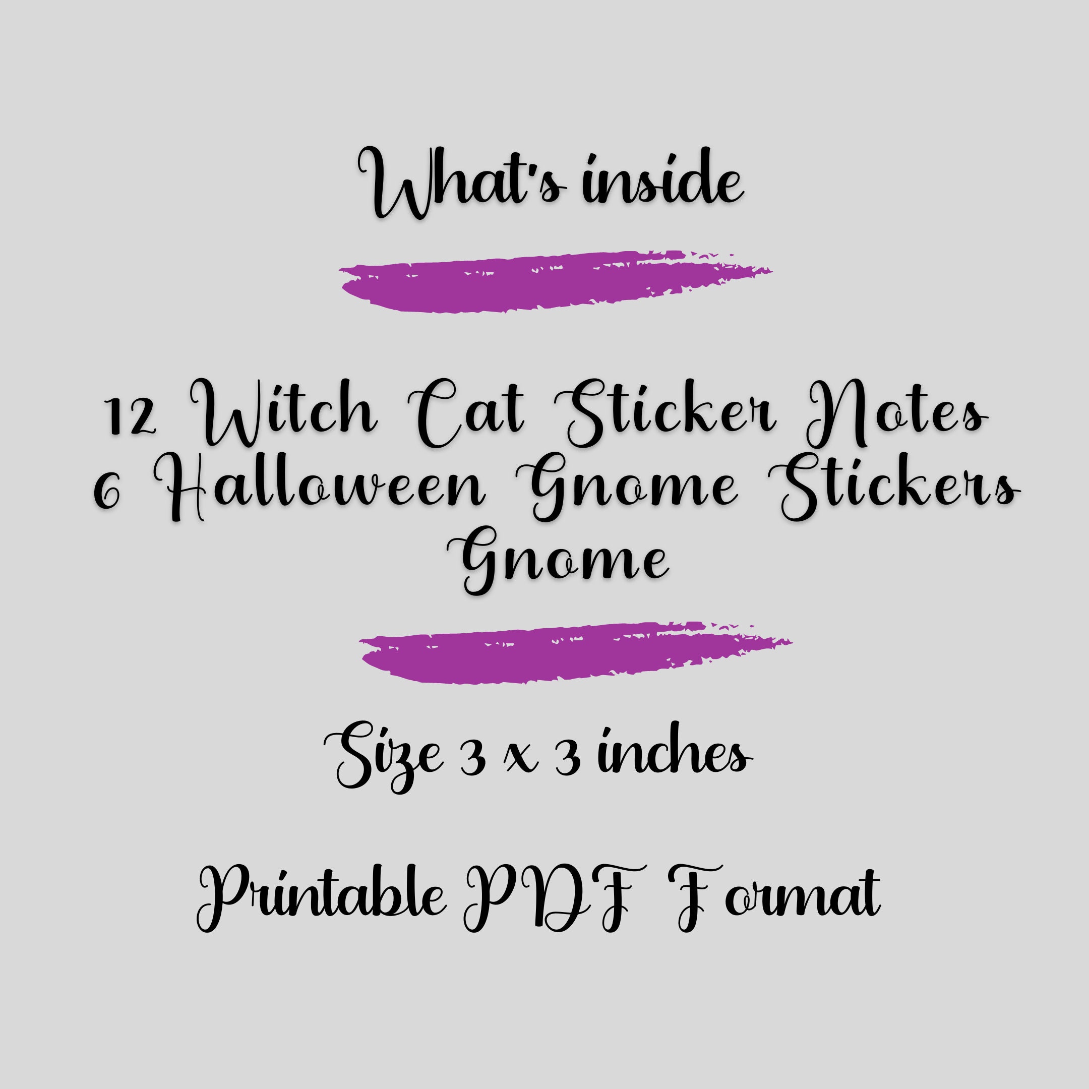 Cute Witchy Sticky Notes Printable Set Halloween Planner Sticky Notes ...