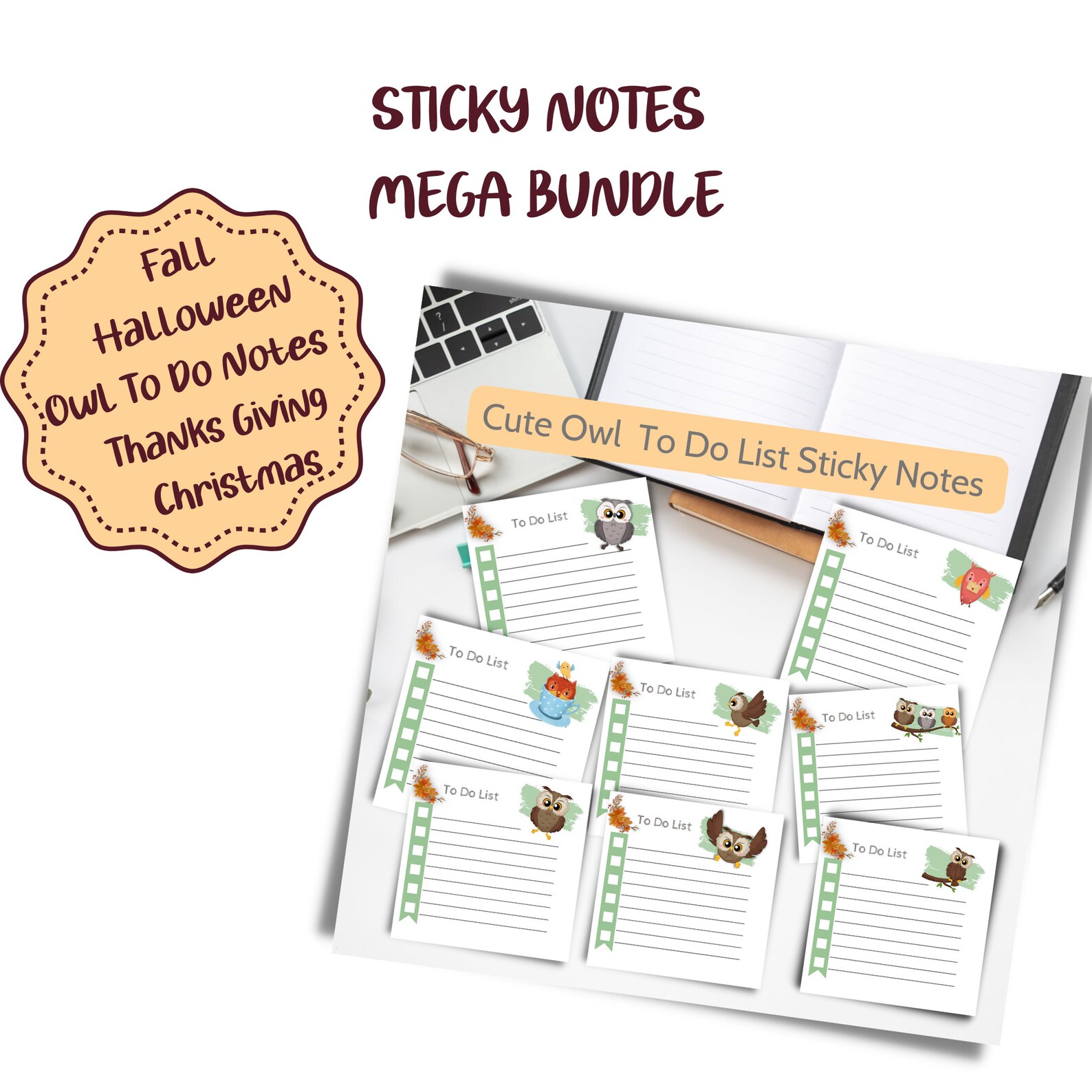 Sticky Notes Mega Bundle Printable Sticky Notes Set - Etsy