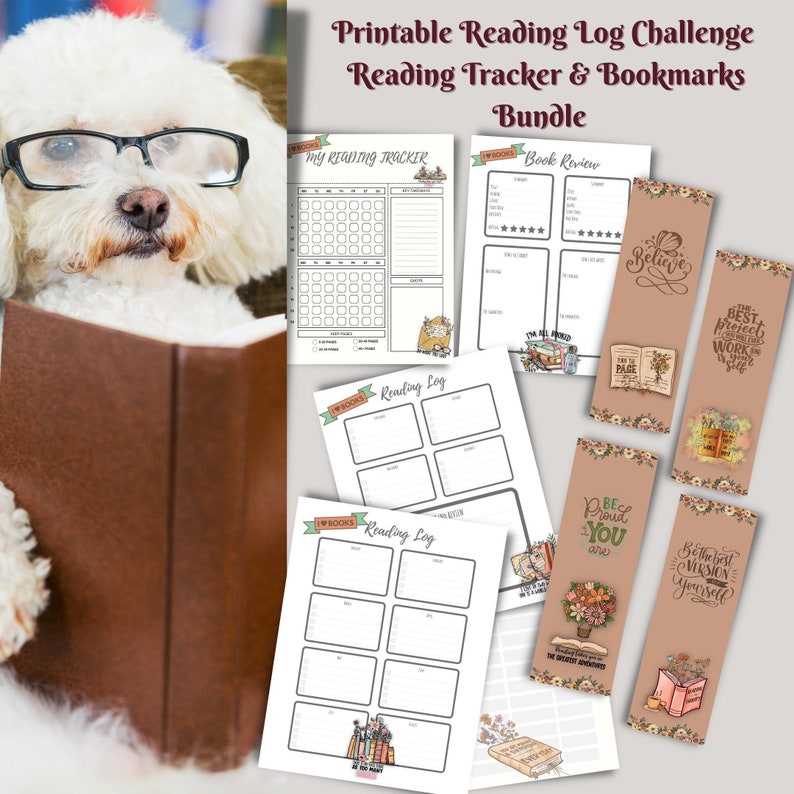 Printable Reading Log Challenge Bundle | Reading Books Tracker ...