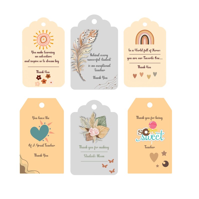 Teacher Appreciation Gift Tags: Printable Thank You Tags for Teachers ...