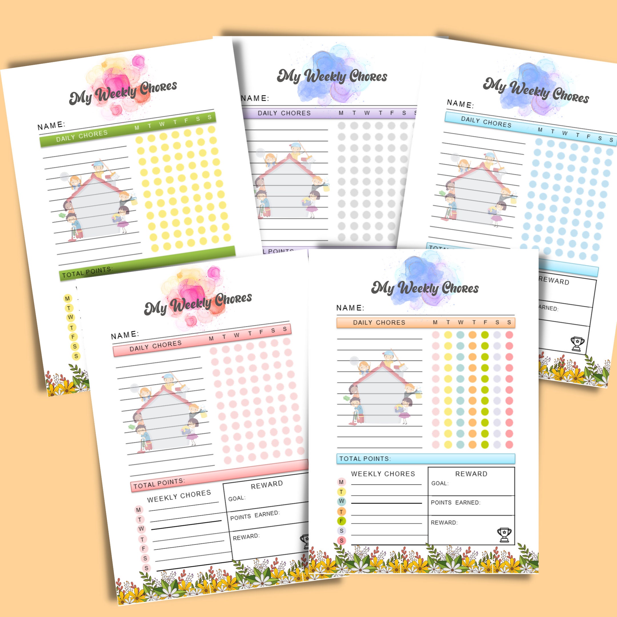 Kids Weekly Activity Planner Printable | Chores Tracker and Stickers ...