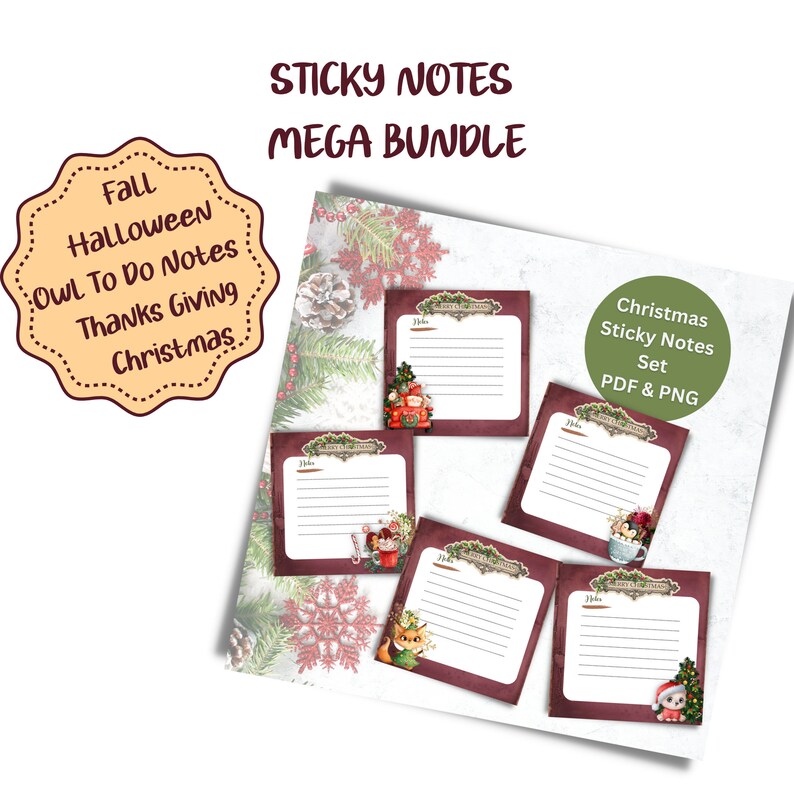 Sticky Notes Mega Bundle | Printable Sticky Notes Set - Etsy