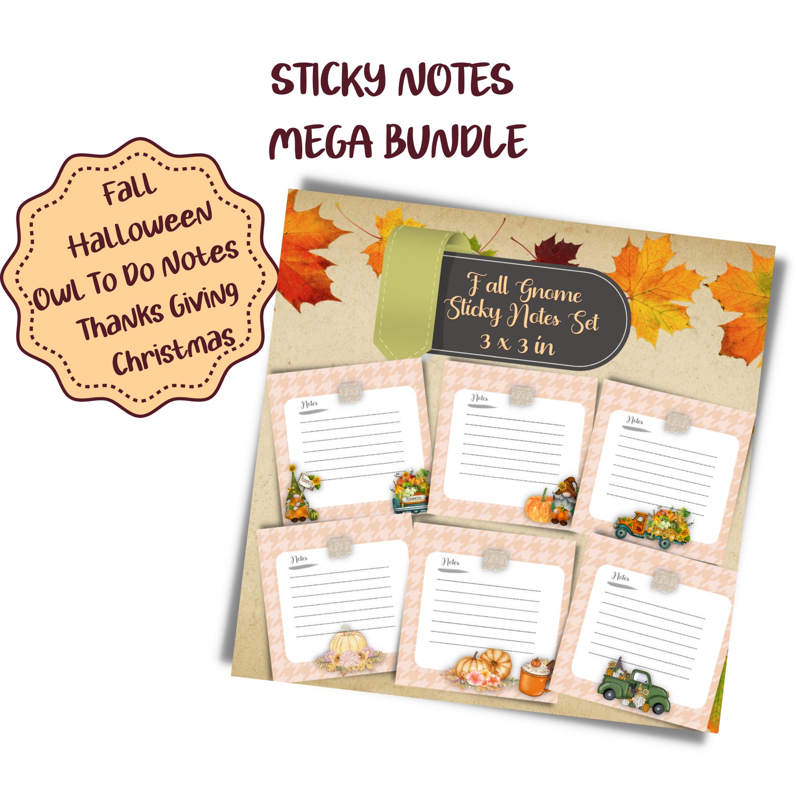 Sticky Notes Mega Bundle | Printable Sticky Notes Set - Etsy