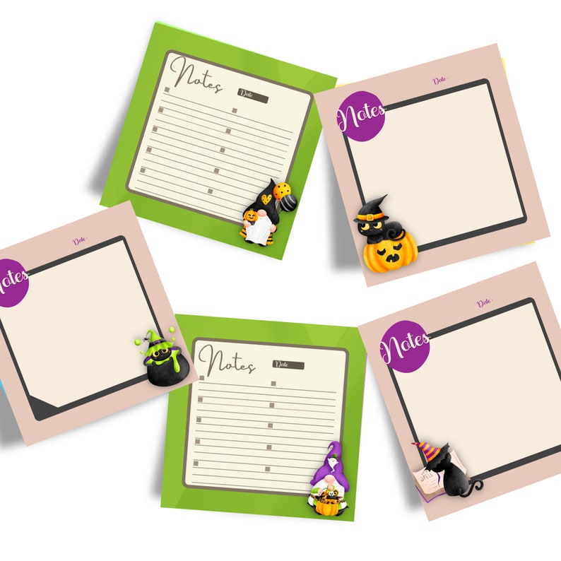 Cute Witchy Sticky Notes Printable Set Halloween Planner Sticky Notes ...