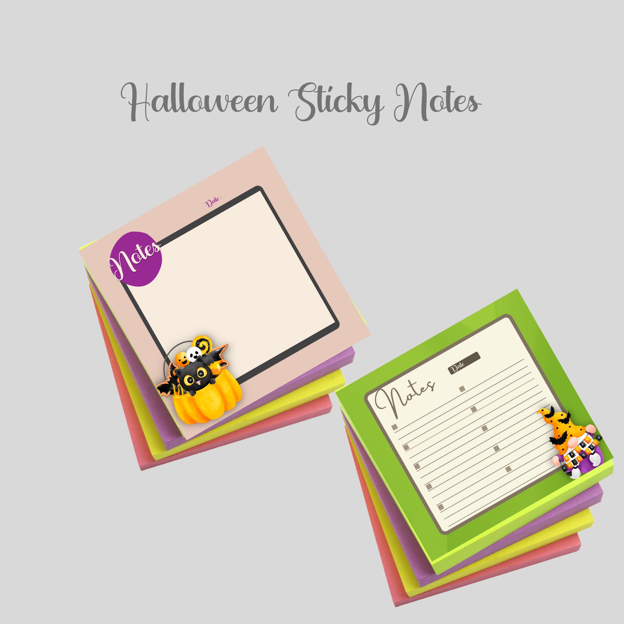 Cute Witchy Sticky Notes Printable Set Halloween Planner Sticky Notes ...