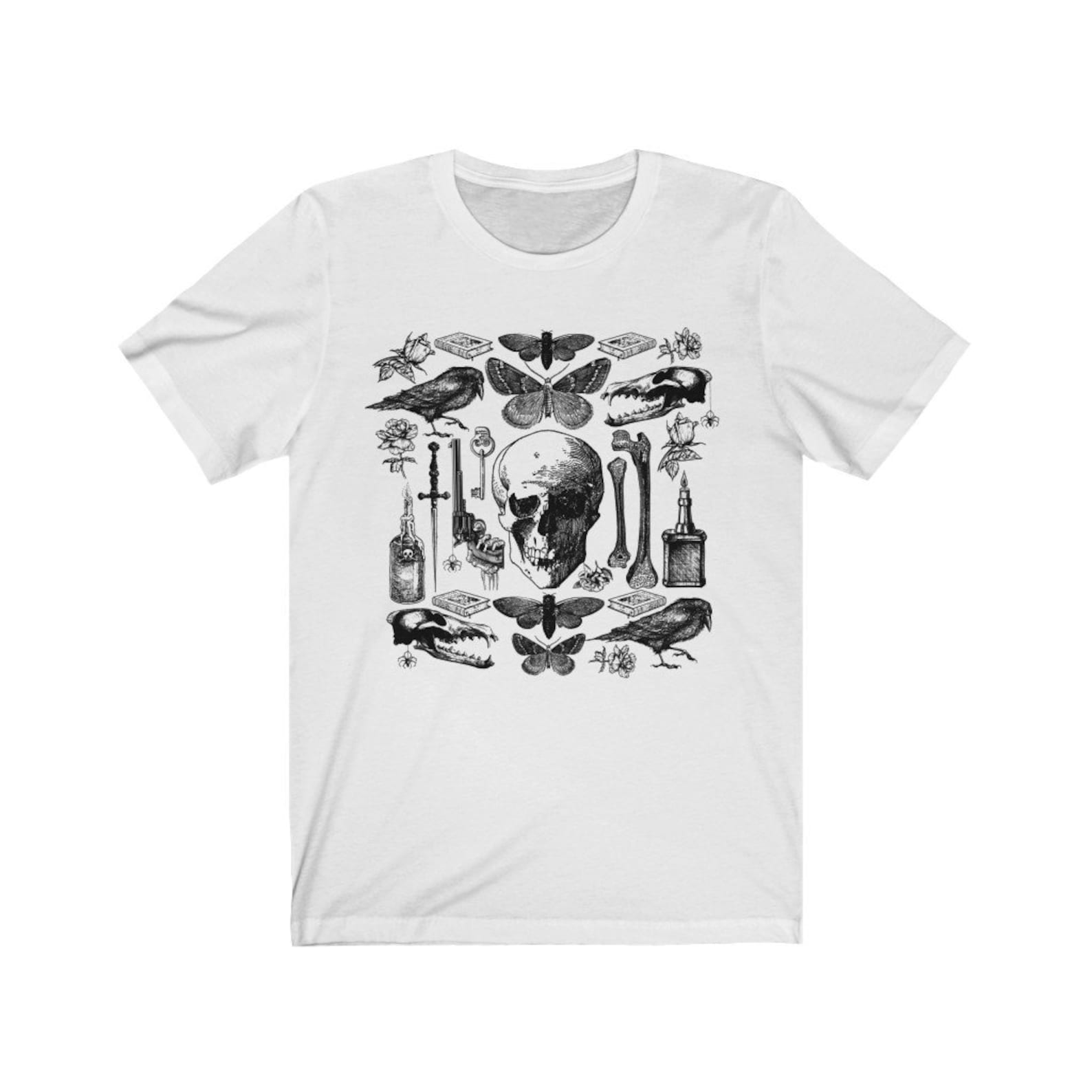 Gothic Unisex Short Sleeve Tee | Gothic Witchy Skulls & Witchcraft ...