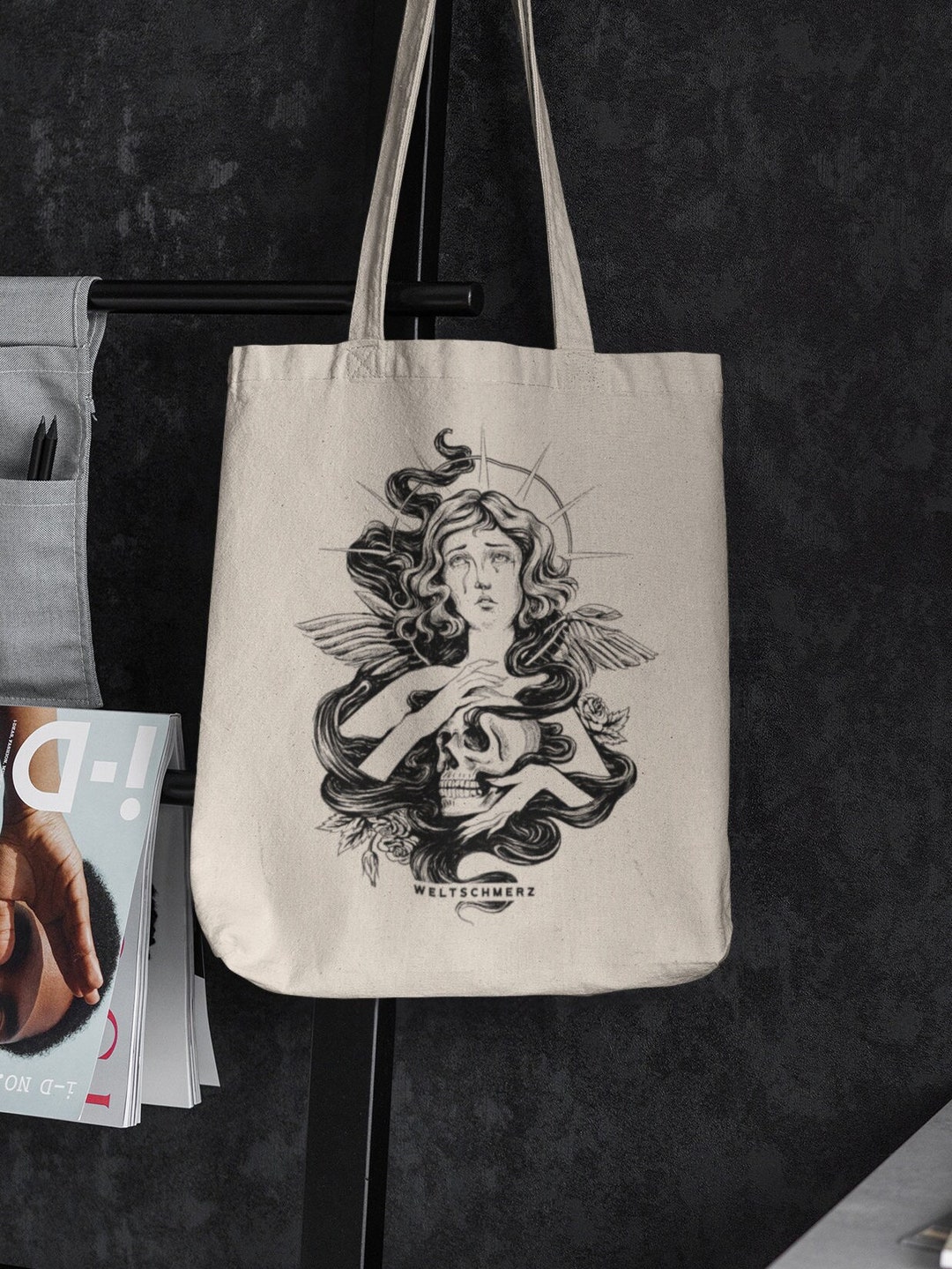 Canvas Tote Bag | Art Nouveau Tote Bag | Grunge Gothic Alt Aesthetic ...