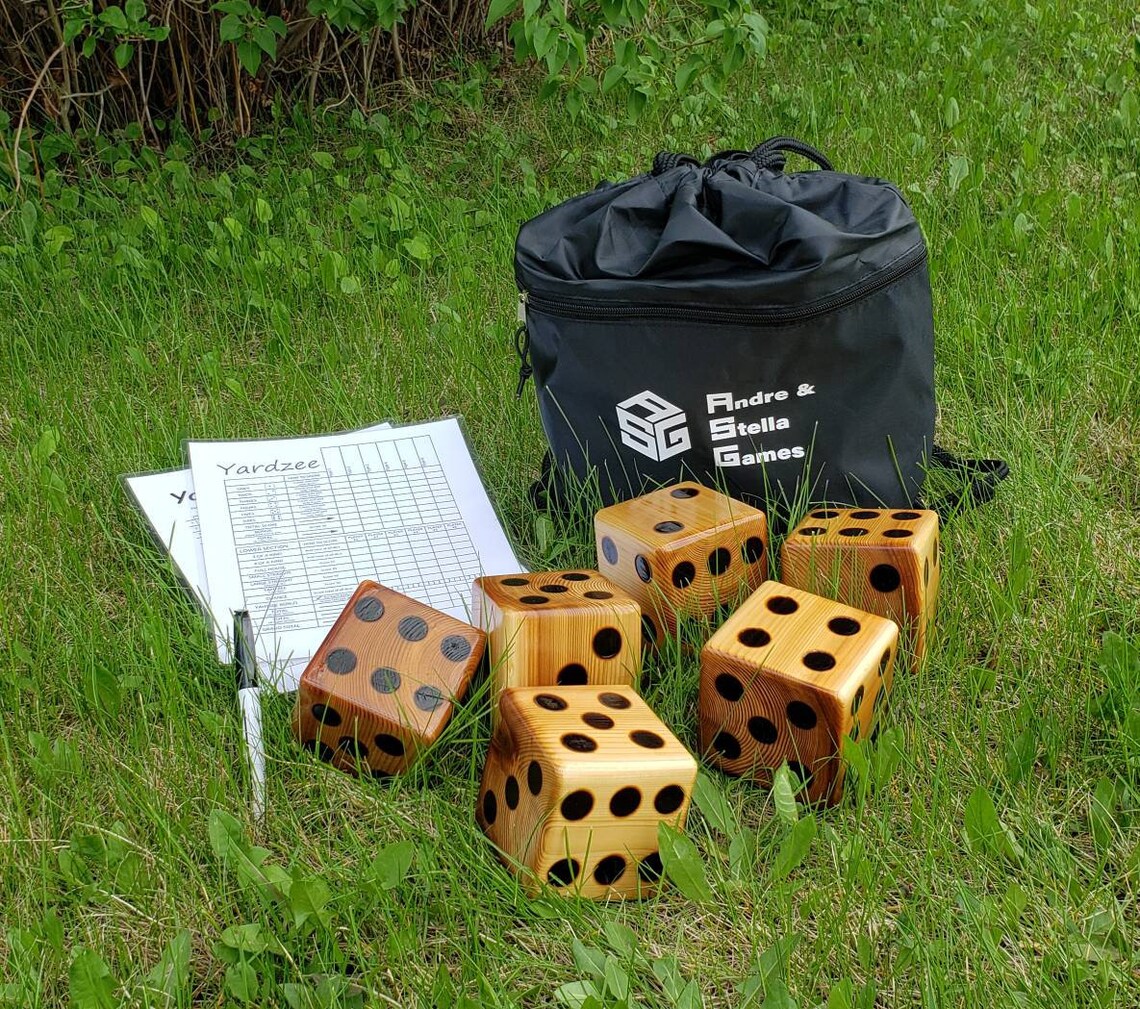 Yardzee 6 Different Personalized Dice Giant Wooden Dice - Etsy