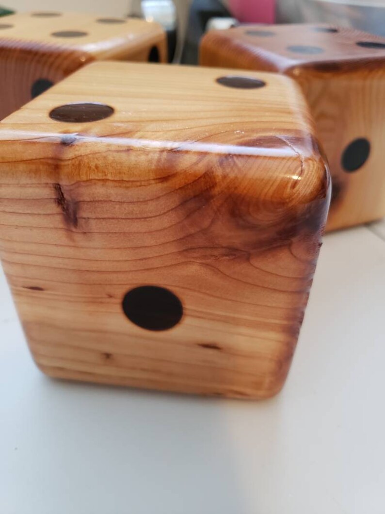 Giant Wooden Lawn Dice Set Yardzee and Yarkle Outdoor Game Oversized ...
