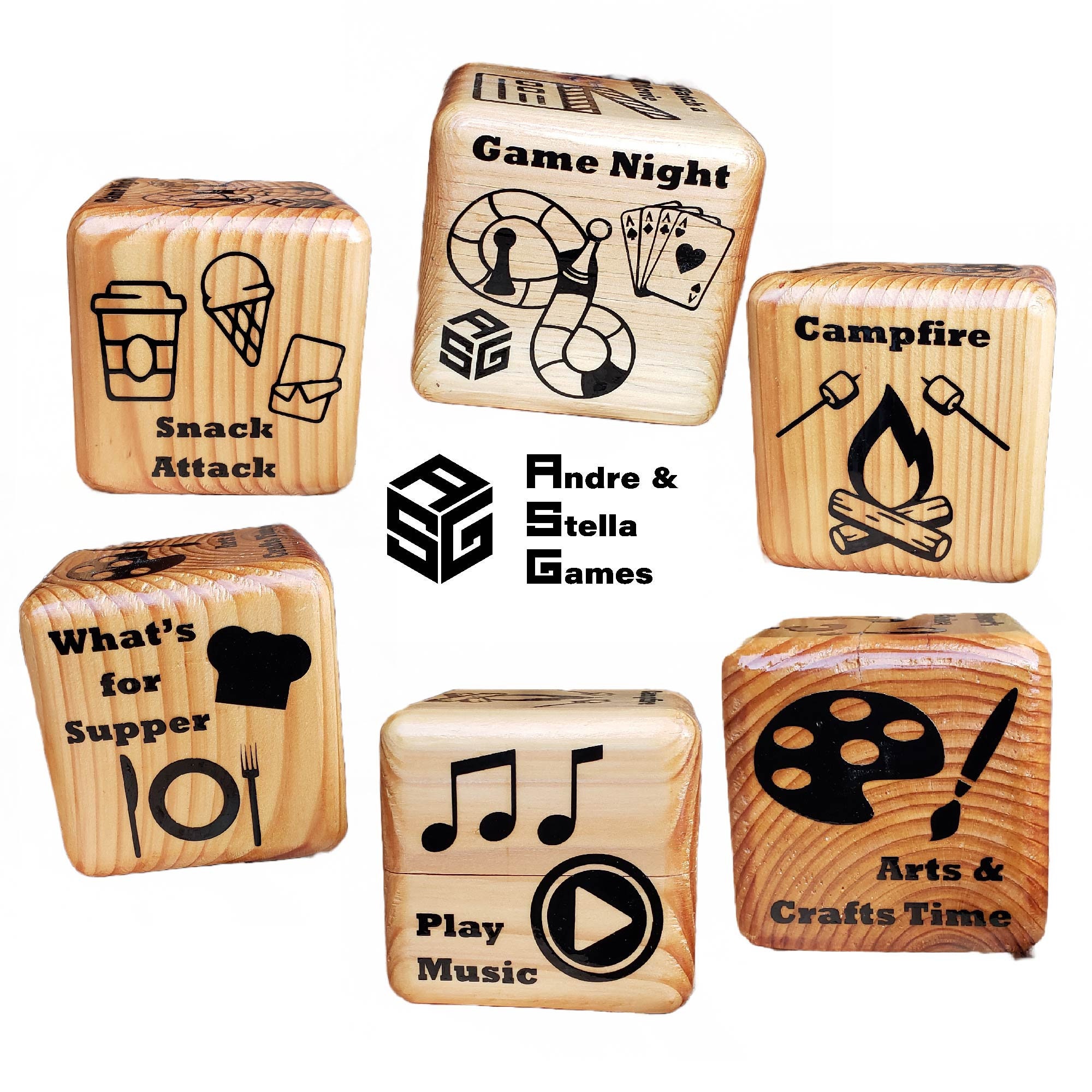 Giant Wood Family Activity Dice. Roll the Dice to Answer What Your ...