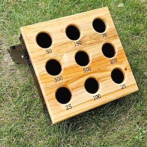 Handmade Wooden Bean Bag Toss Game: Compact Alternative to Corn Hole ...
