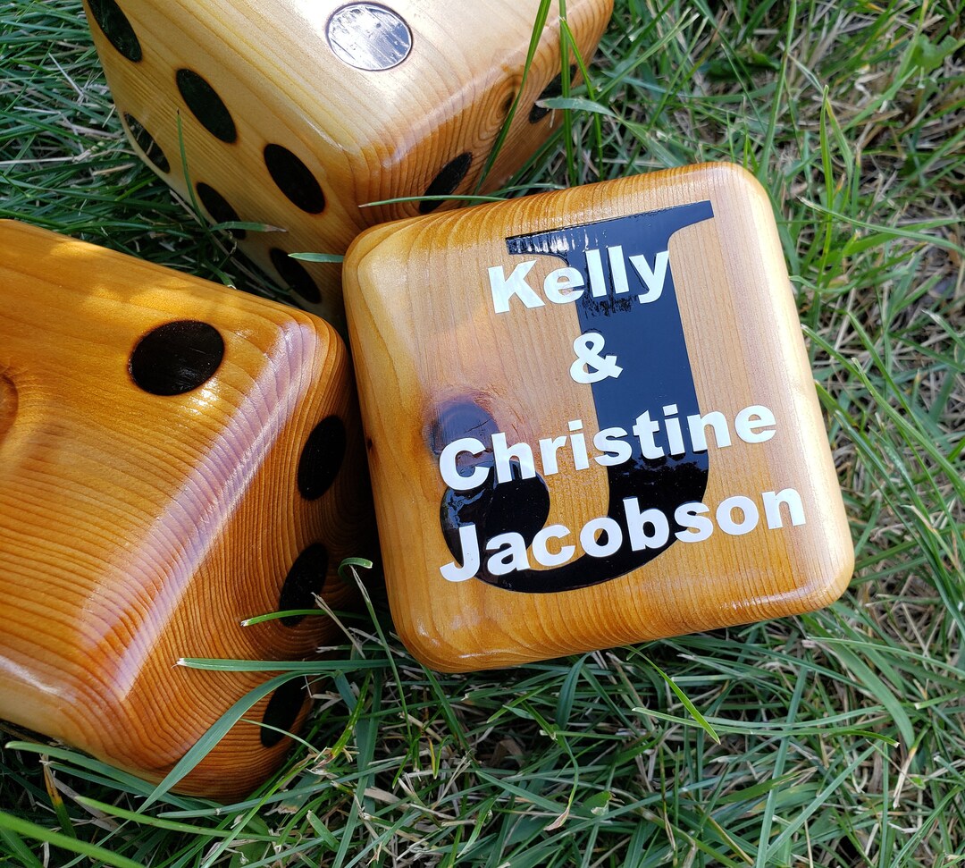 Personalized Giant Wooden Lawn Dice, Yard Dice, Lawn Game, Family Gift ...