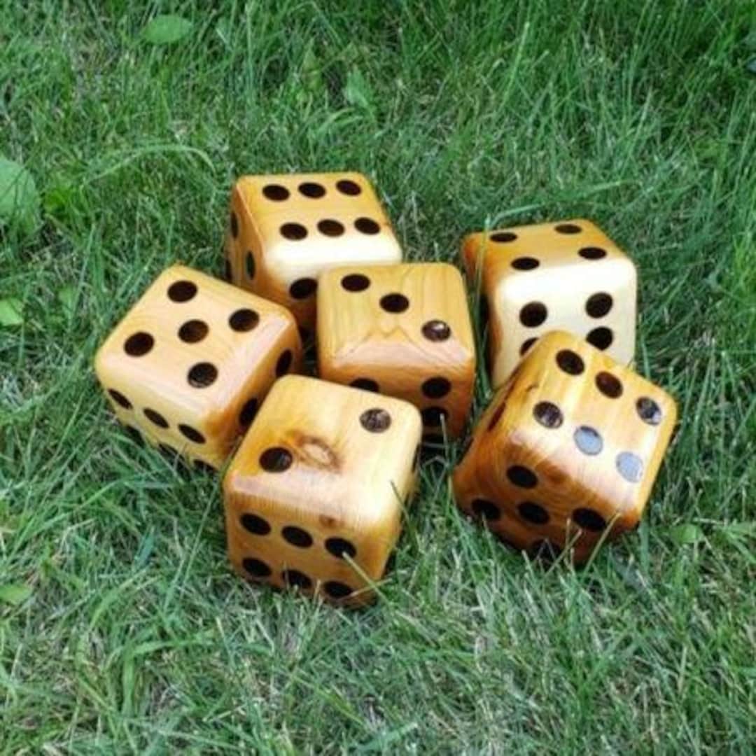 Giant Wooden Lawn Dice Set Yardzee and Yarkle Outdoor Game Oversized ...