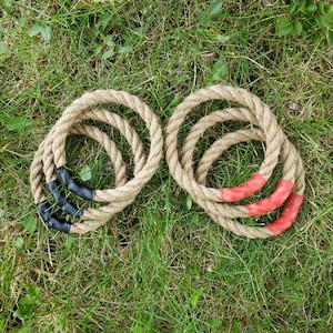 Quoits Rope Ring Toss Outdoor Lawn/backyard Game, Handmade Wood, Rope ...