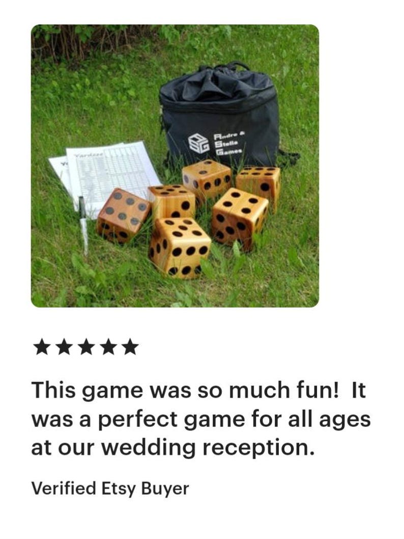 Giant Wooden Lawn Dice Set Yardzee and Yarkle Outdoor Game Oversized ...