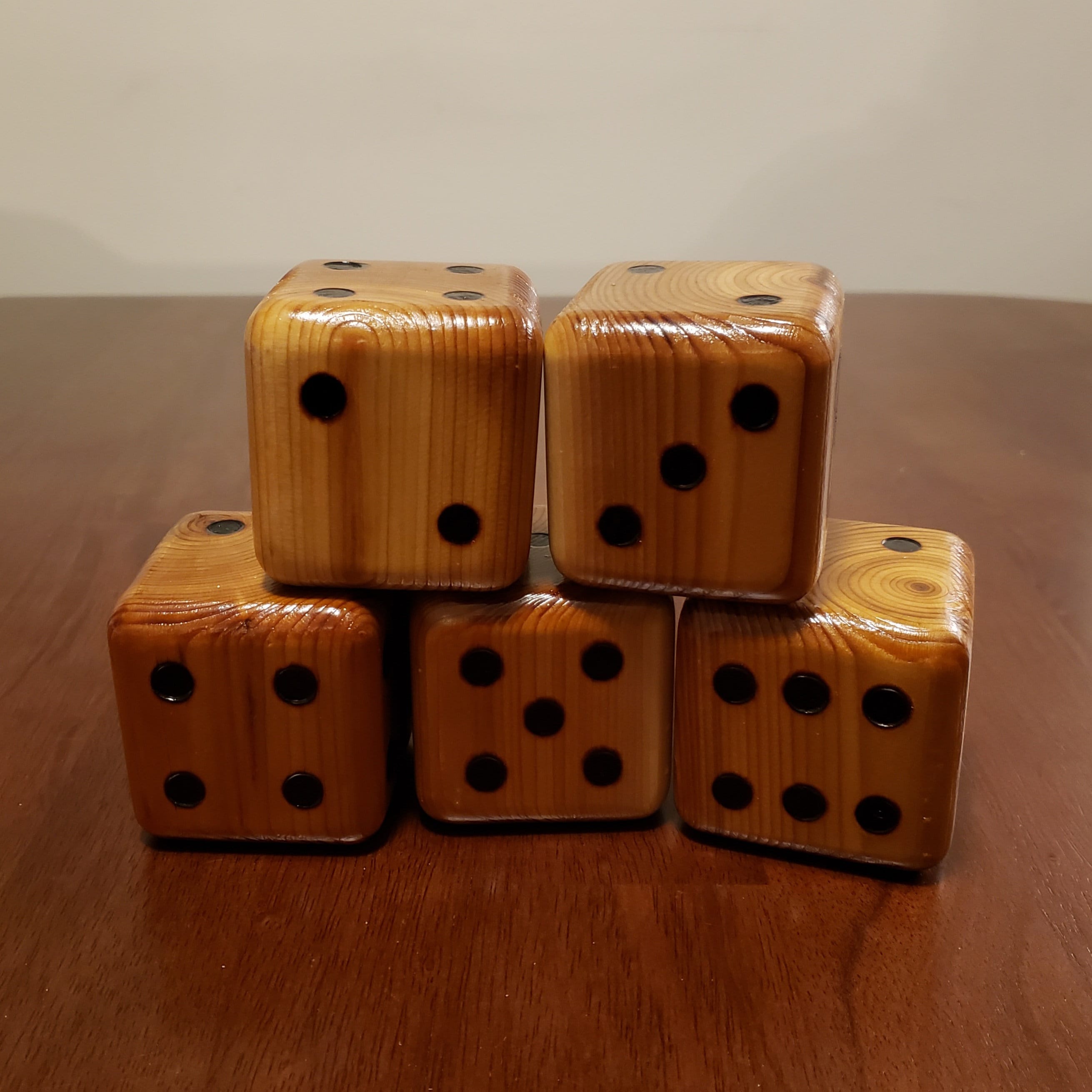 Giant Wooden 2-1/2 Lawn Dice, Yardzee or Yarkle Yard Game, Wedding Game ...