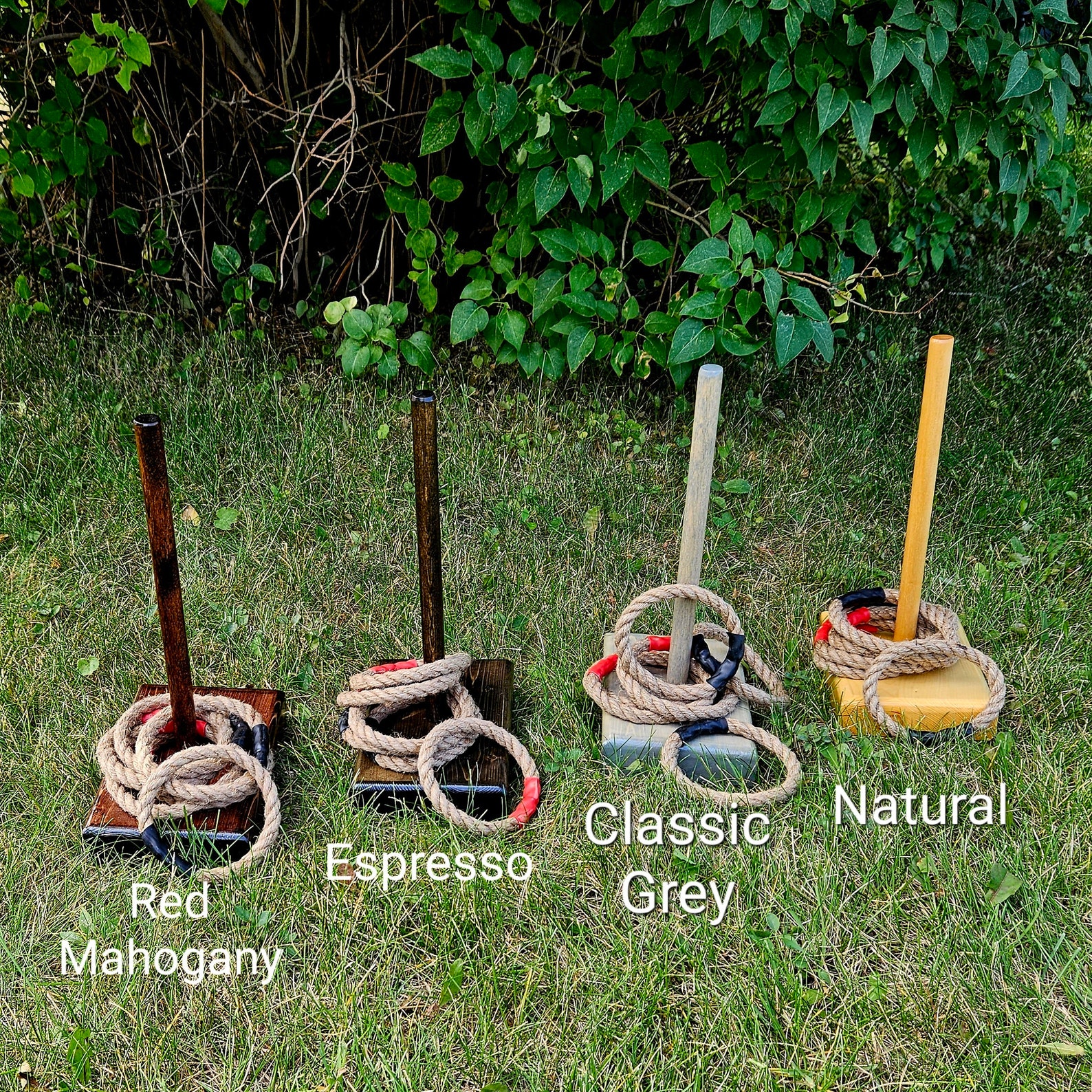 Quoits Rope Ring Toss Outdoor Lawn/backyard Game, Handmade Wood, Rope ...