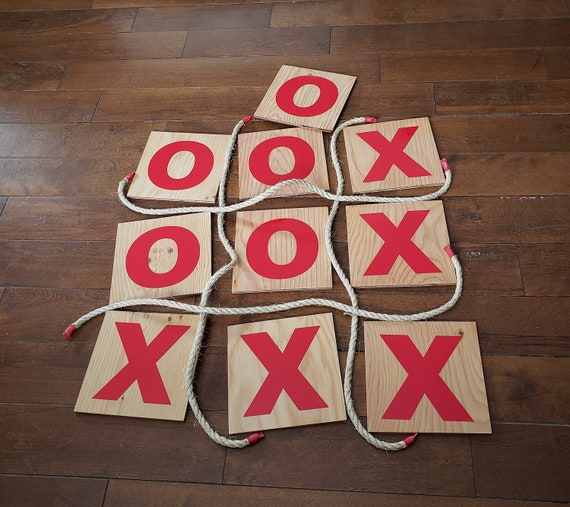 Giant Wooden Tic Tac Toe Game Red Xs and Os Game Giant X - Etsy