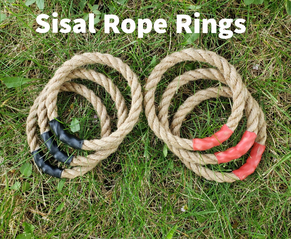 Rope Rings for Ring Toss, Set of 6, Lawn Game, Carnival Game, Ring the Bottle, Sisal Rope ...