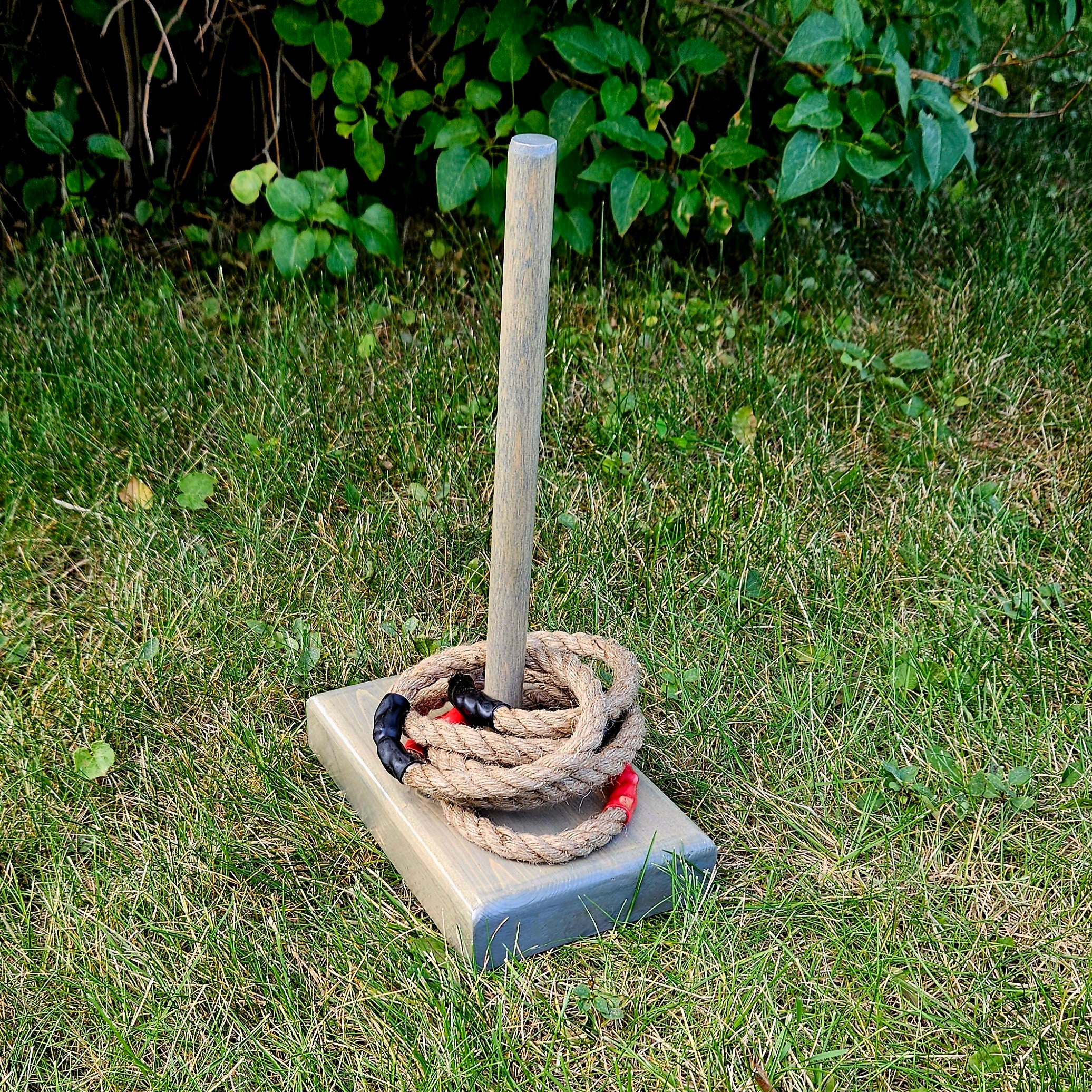 Quoits Rope Ring Toss Outdoor Lawn/backyard Game, Handmade Wood, Rope ...