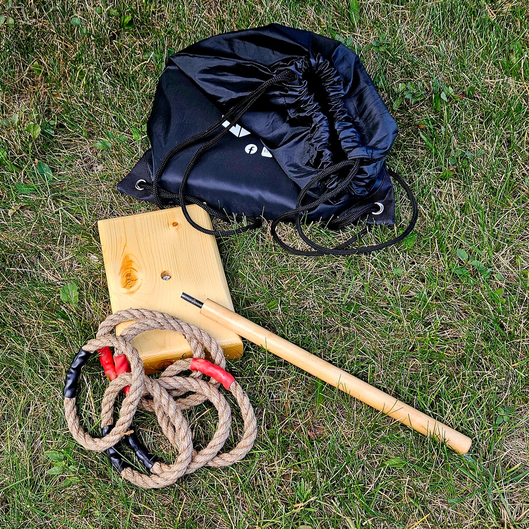 Quoits Rope Ring Toss Outdoor Lawn/backyard Game, Handmade Wood, Rope ...