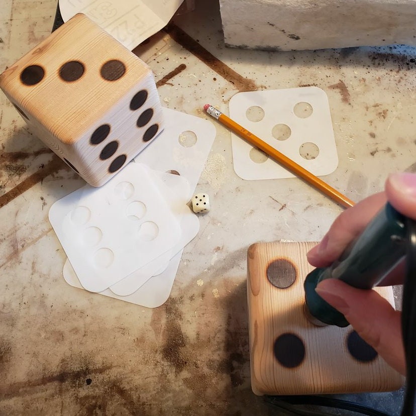 Giant Wooden 2-1/2 Lawn Dice, Yardzee or Yarkle Yard Game, Wedding Game ...