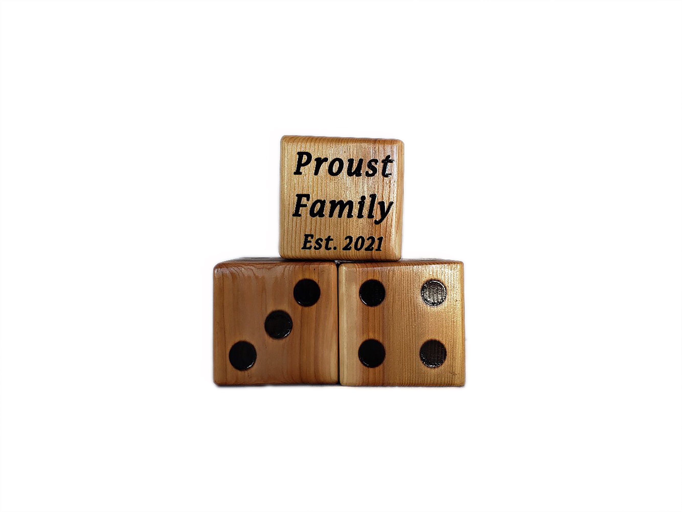 Yardzee 6 Different Personalized Dice Giant Wooden Dice - Etsy
