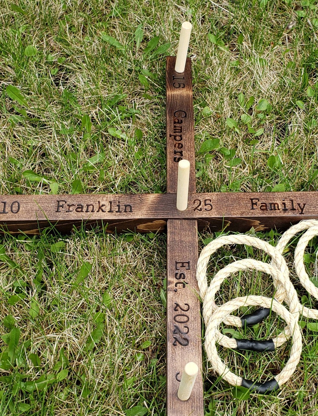 Personalized Ring Toss Lawn Game, Personalized Gift, Ring on Pegs, Wood ...