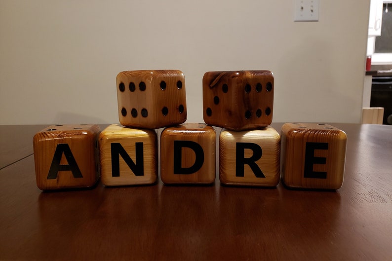 Giant Wooden Names Dice, Lawn Dice, Decor and Play, Family Name, Game ...