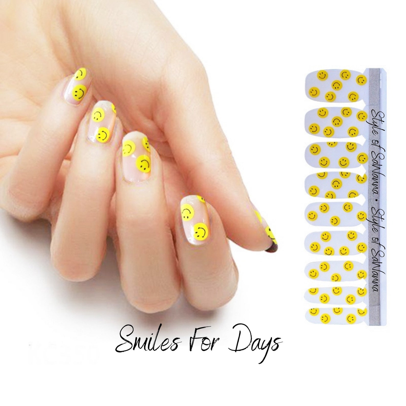 Smiles for Days 100% Nail Polish Wrap | Nail Art Stickers | 16 Wraps - Etsy