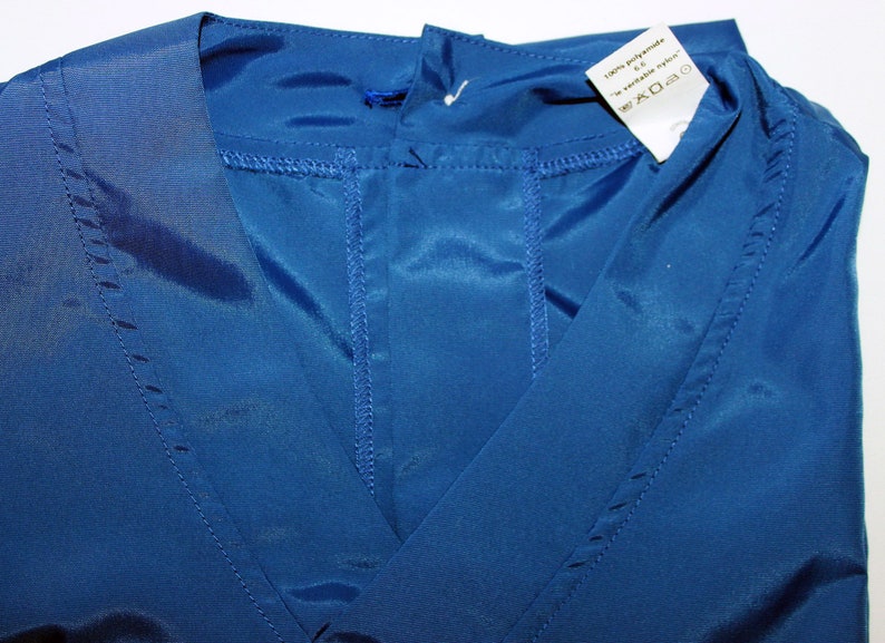 Shiny, Long, Size XL Nylon Back Smock, Long-sleeved Fully Buttoned ...