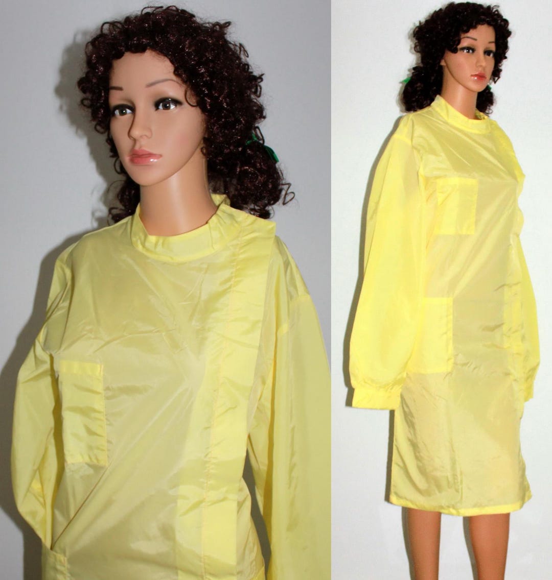 Shiny High-necked XL Nylon Smock, Wonderfully Rustling Salon Smock ...