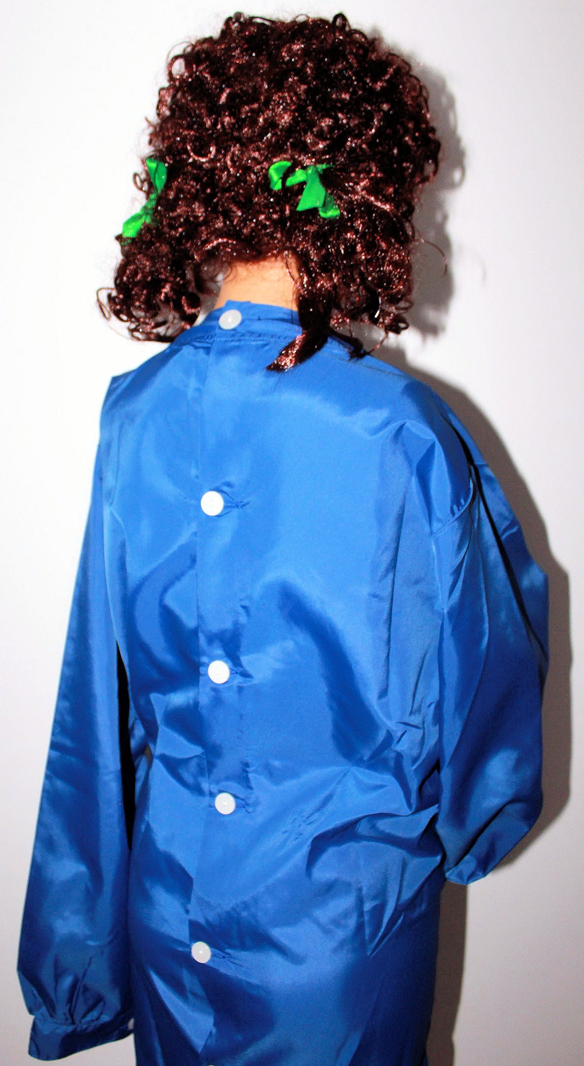 Shiny, Long, Size XL Nylon Back Smock, Long-sleeved Fully Buttoned ...