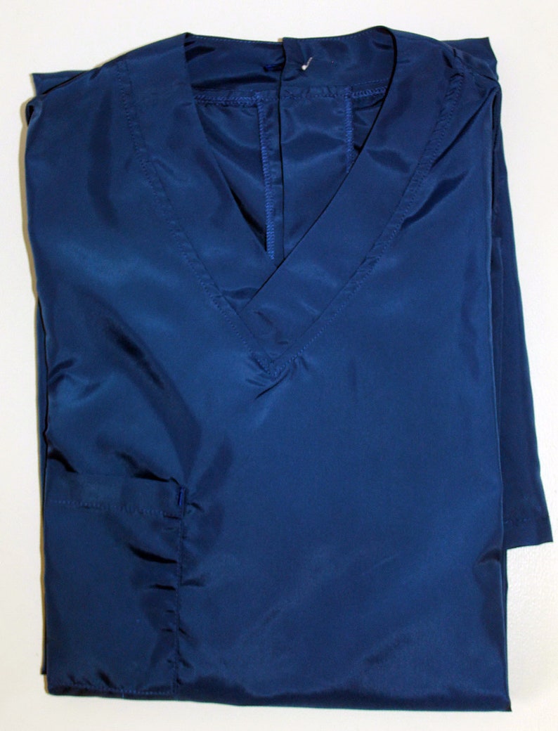 Shiny, Long, Size XL Nylon Back Smock, Long-sleeved Fully Buttoned ...