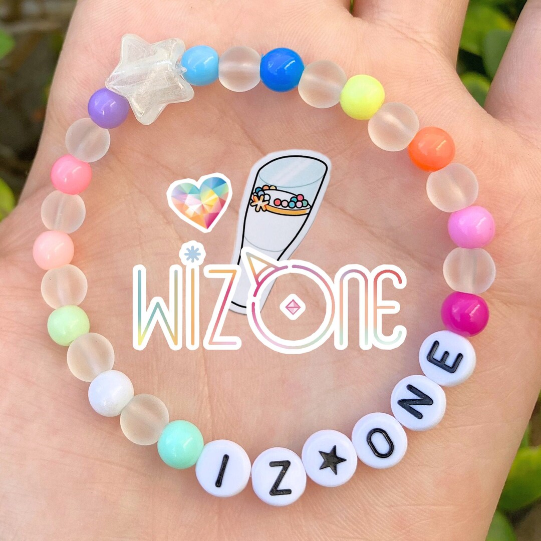 IZONE Kandi Stretch Bracelet With Letter Beads Cute Kpop Girl Group ...