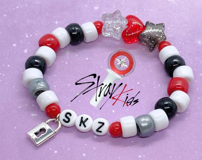 Stray Kids SKZ Kandi and Letter Bead Stretch Bracelet With Optional ...