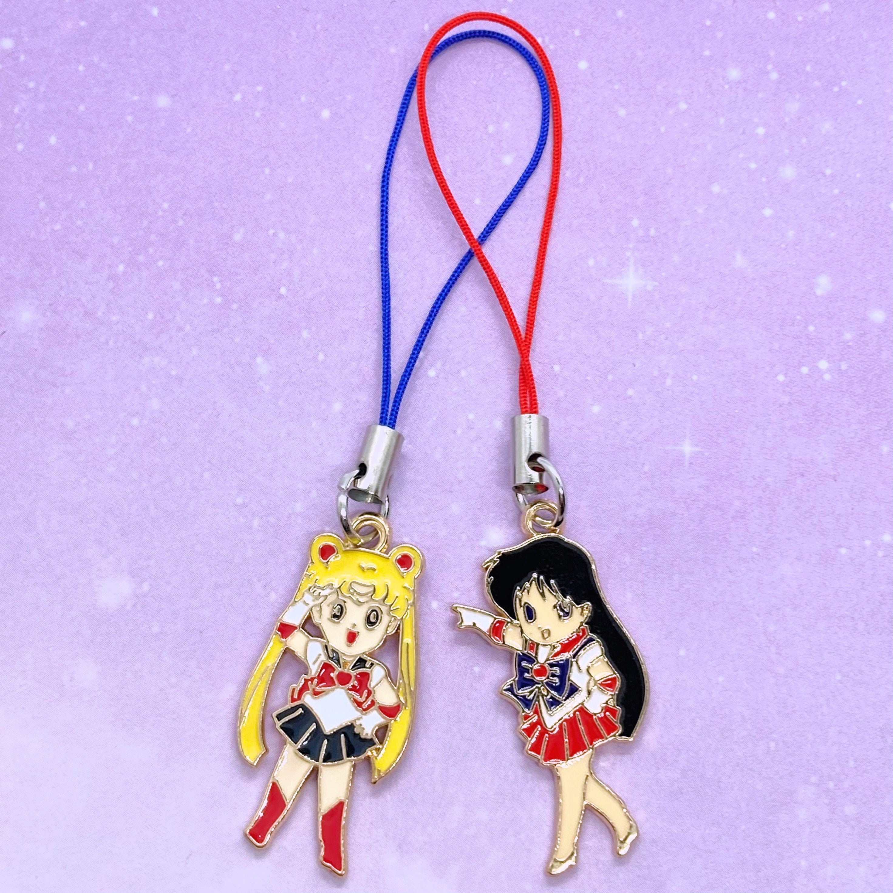 Sailor Moon & Sailor Mars Phone Charms and Dust Plugs Kawaii | Etsy