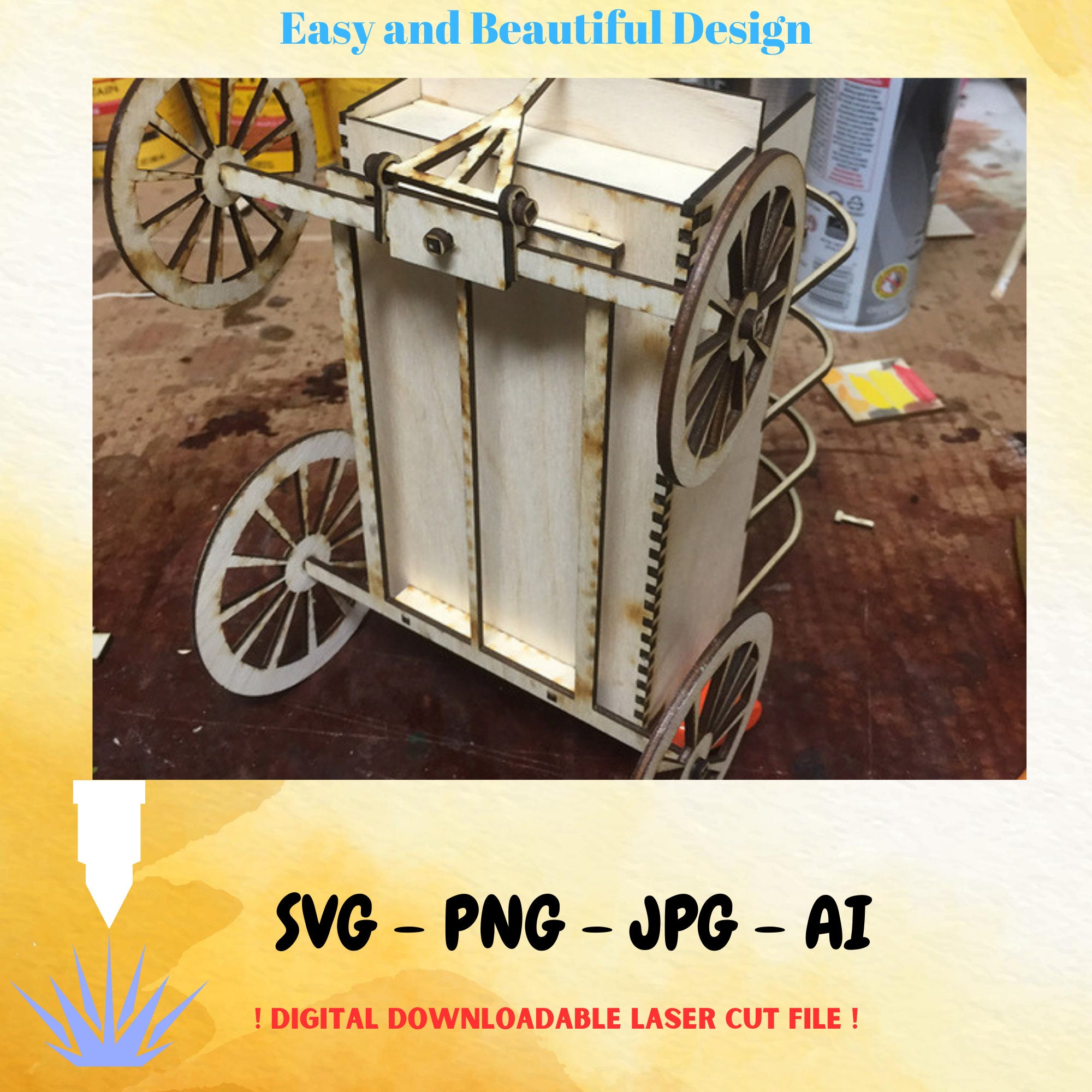 Covered Wagon Laser Cut File Download Digital - Etsy