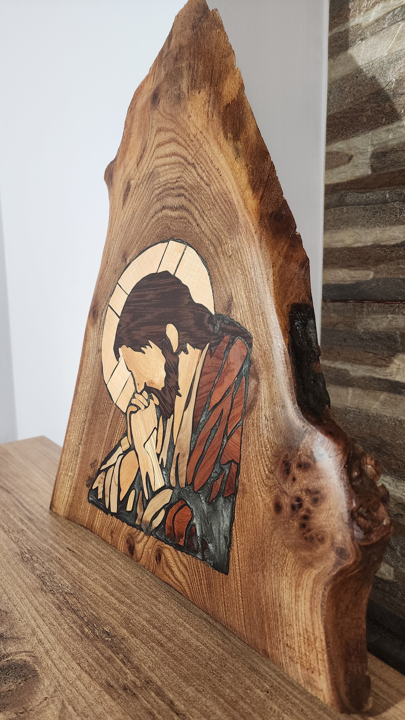 Intarsia Wall Wood Art Natural Handmade. Fully Unique and Oil Great Job ...